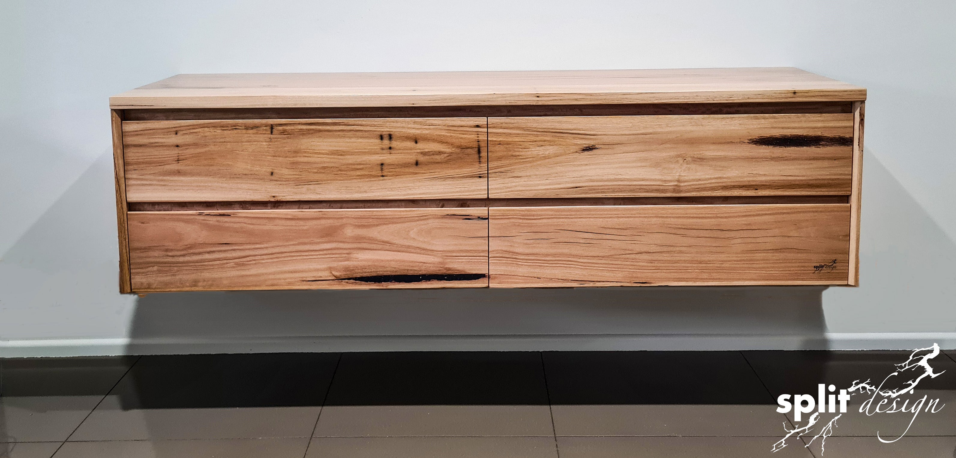 1800 Wall Hung Blackbutt Vanity 🐾 – Split Design Timber & Resin Designs