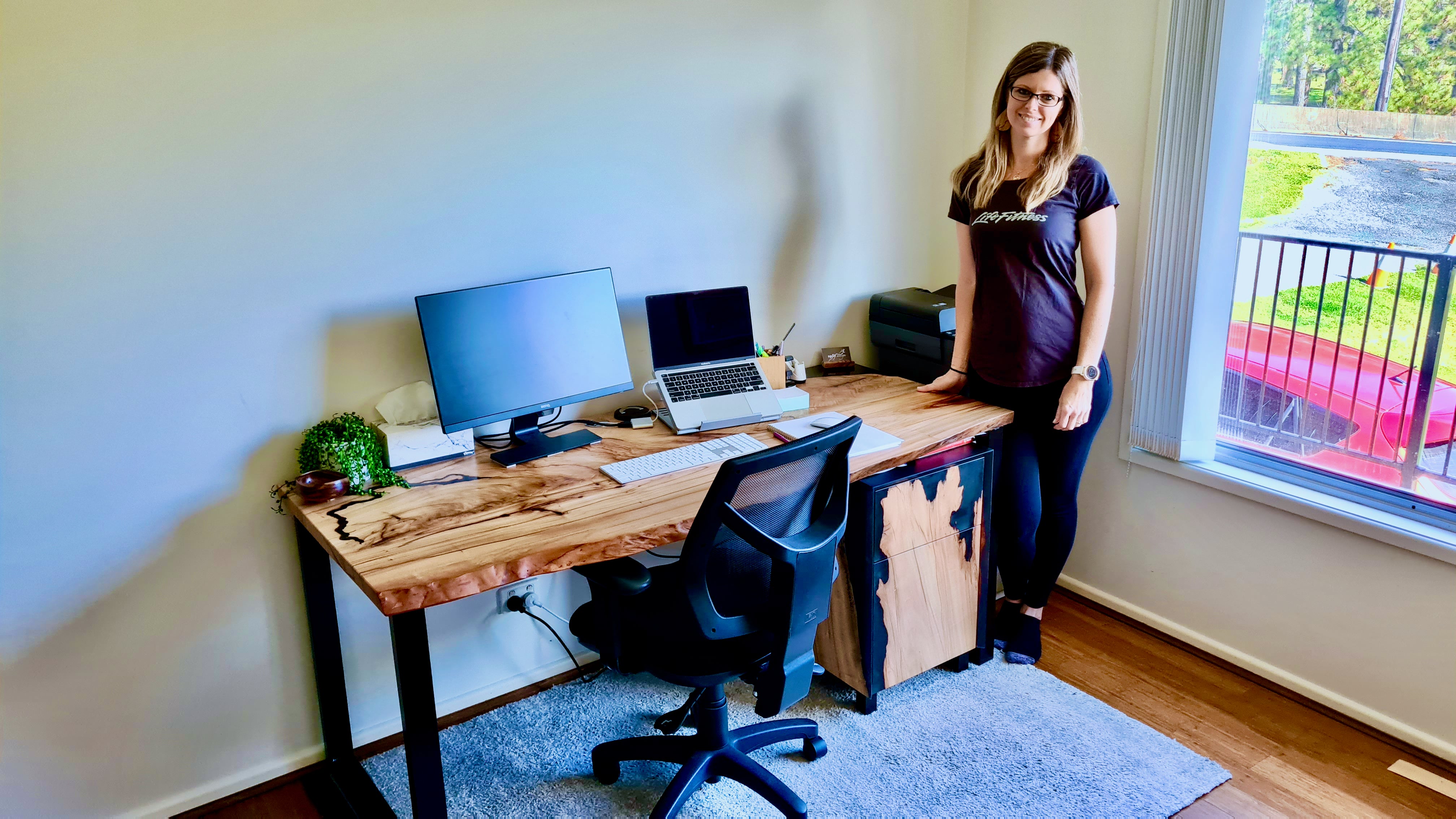 Loving my new custom Camphor Laurel Desk – Split Design Timber & Resin ...