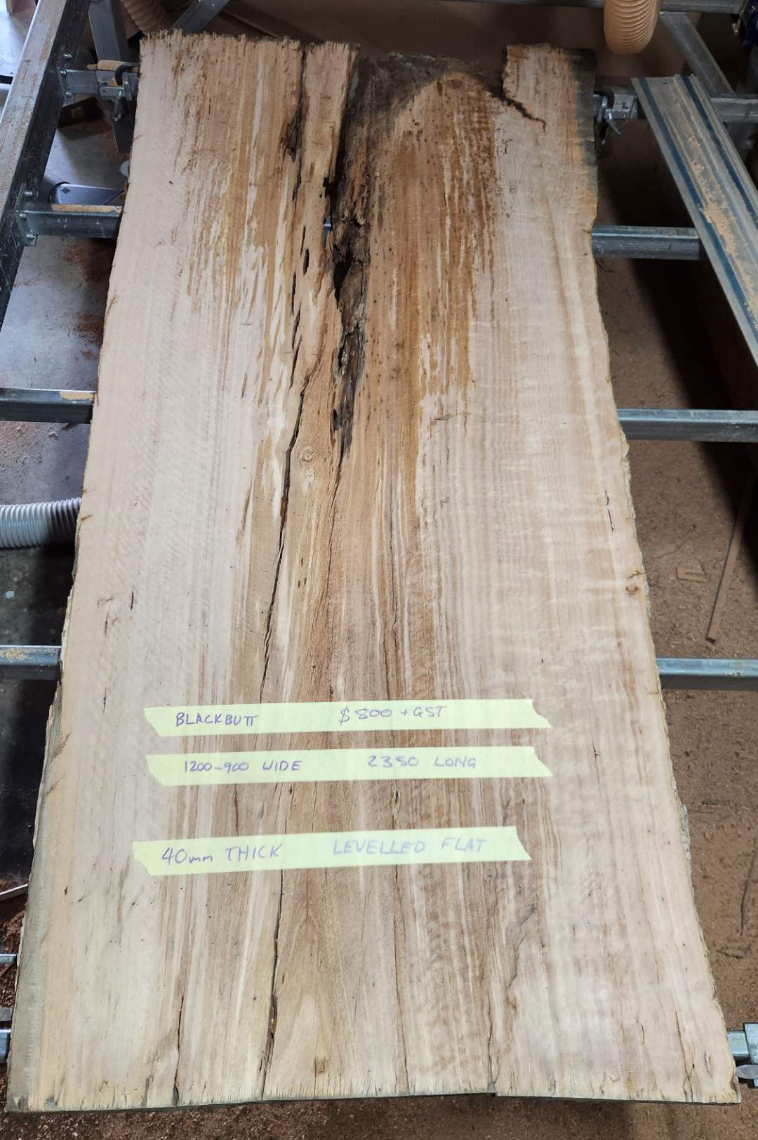 Blackbutt Timber Slab 2.35m – Split Design Timber & Resin Designs